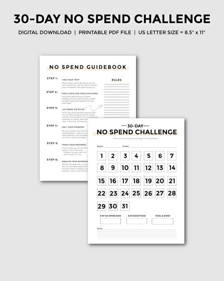 30-Day No Spend Challenge – A TO ZEN LIFE SHOP