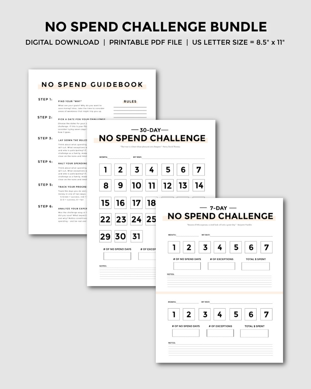 No Spend Challenge Bundle – A TO ZEN LIFE SHOP